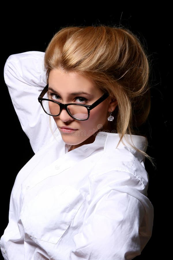 Beautiful Young Student Isolated on Black Stock Photo - Image of ...