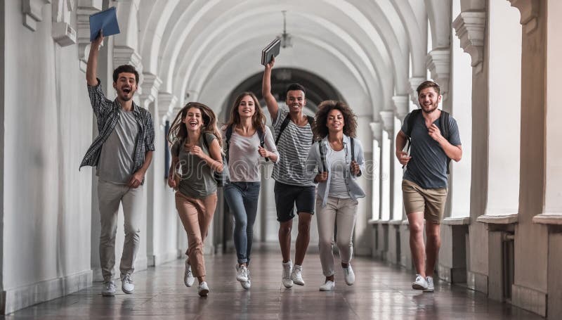 Students in the hall stock image. Image of cheerful - 102385337