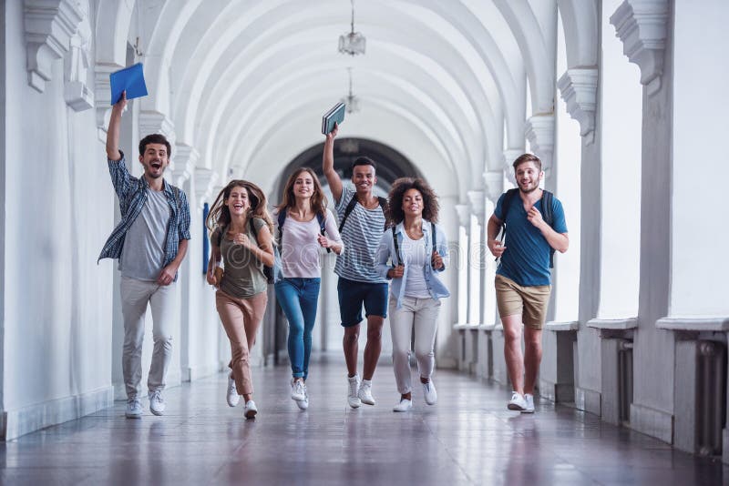 Students in the hall stock image. Image of indoors, american - 299438767