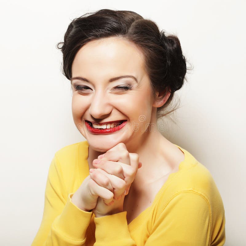 Beautiful Young Surprised Woman. Stock Photo - Image of female, amazed ...