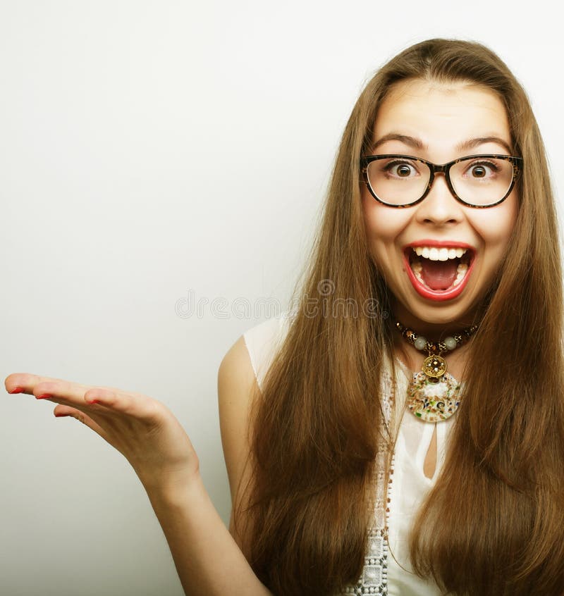 Beautiful Young Surprised Woman. Stock Image - Image of natural, alone ...