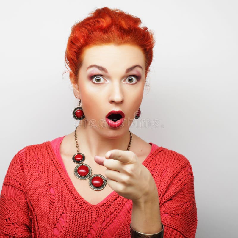 Beautiful Young Surprised Woman. Stock Image - Image of happy, adult ...