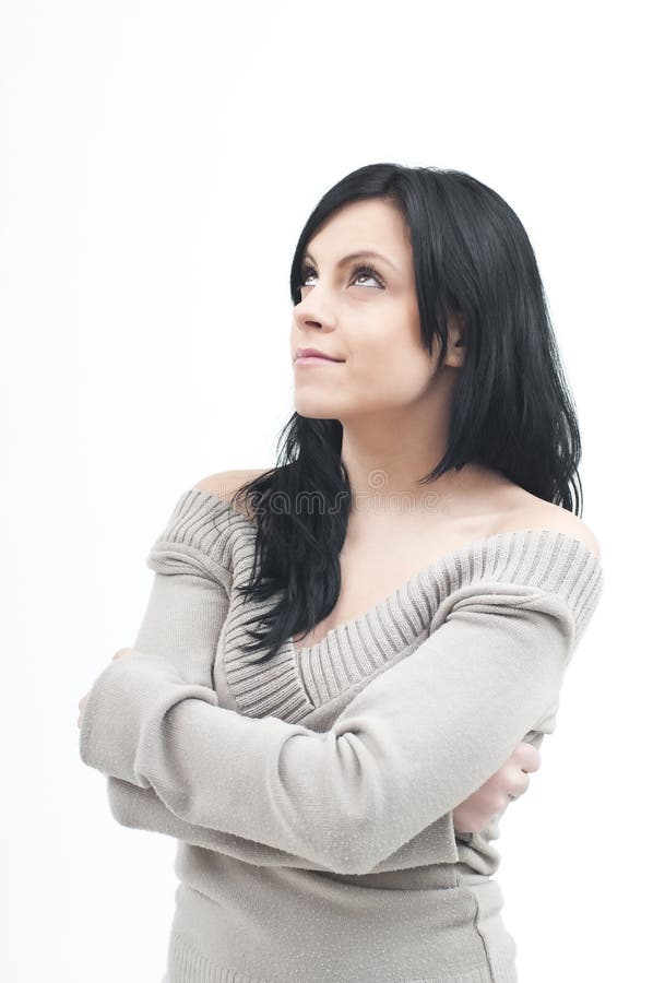 Young Woman Sitting Back View Stock Photo - Image of person, abstract ...