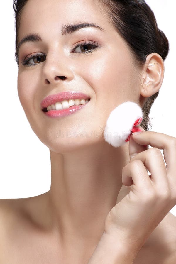 Beautiful Young Woman Applying Scrub Treatment on the Skin Stock Image ...