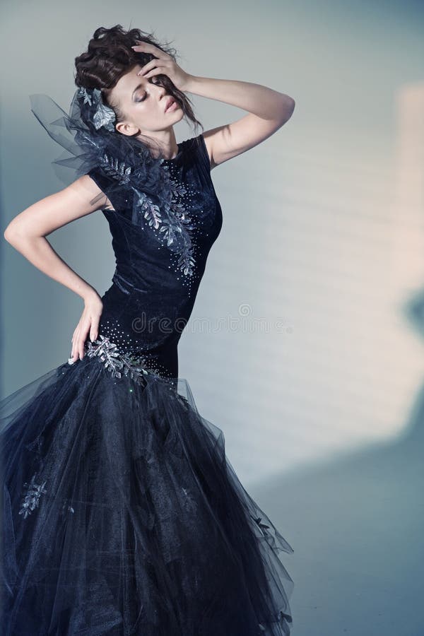 Beautiful Young Woman in Art Pose Stock Photo - Image of clothes, chic ...