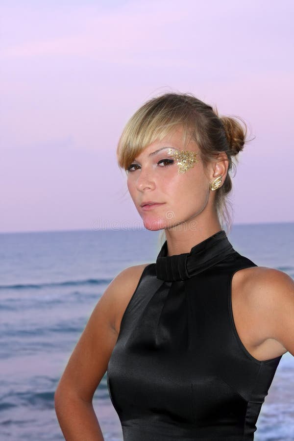 Beautiful Young Woman on the Beach Stock Photo - Image of girls ...