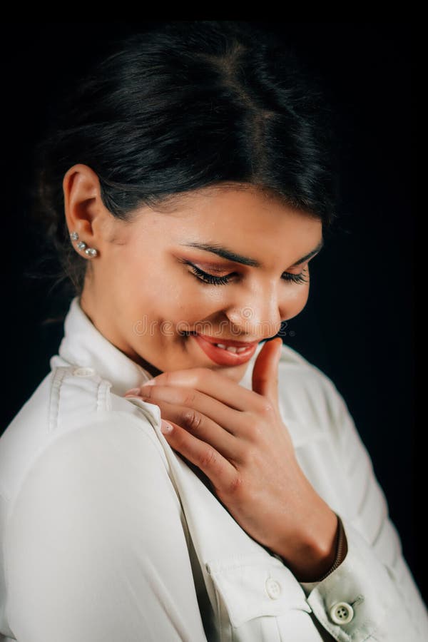 Beautiful Young Woman, Being Shy Stock Photo - Image of shyness ...