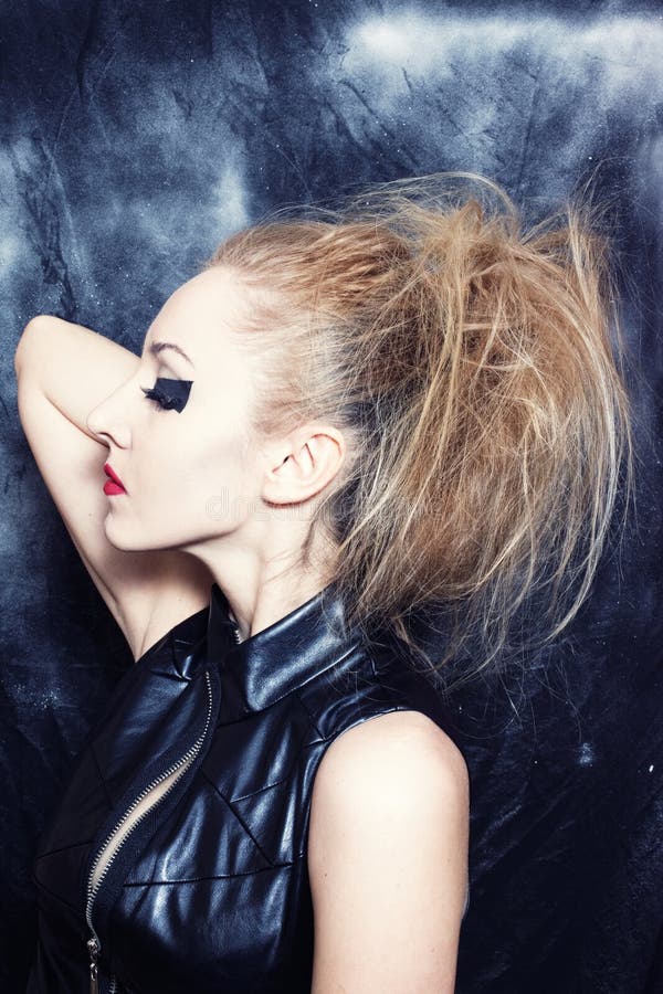 Beautiful Young Woman with Bright Gothic Makeup Stock Image - Image of ...