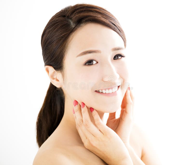 Beautiful Young Woman with Clean Face Stock Image - Image of face ...