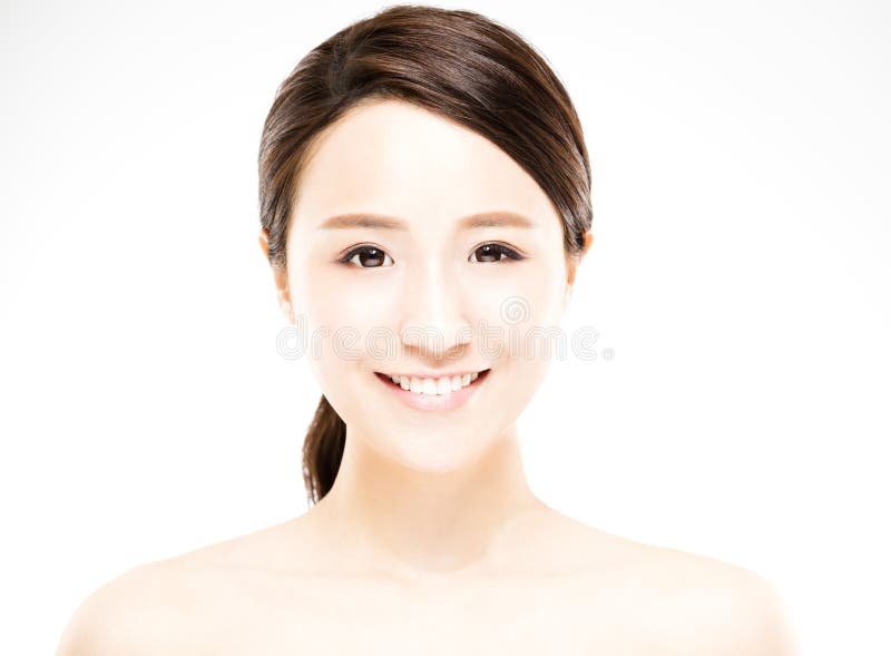 Beautiful Young Woman with Clean Face Stock Photo - Image of eyes ...