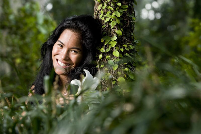 Portrait of Beautiful Young Pacific Islander Woman Stock Image - Image ...