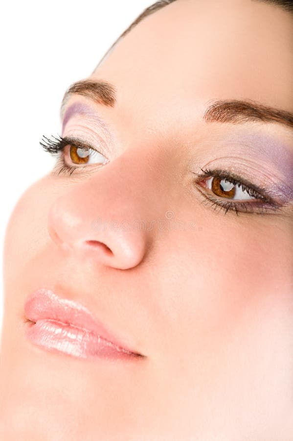 Beautiful Young Woman Face with Great Make-up Stock Image - Image of ...