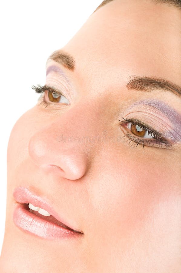 Beautiful Young Woman Face with Great Make-up Stock Photo - Image of ...