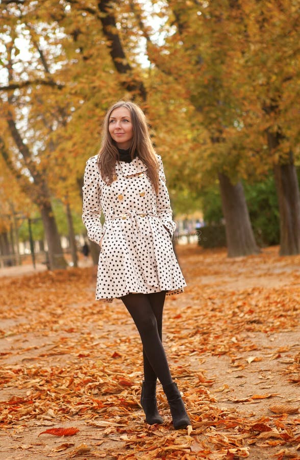 Beautiful Young Woman at Fall Stock Image - Image of seasonal, october ...