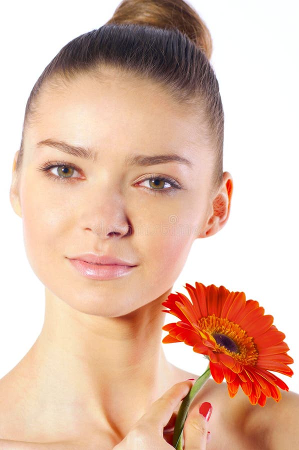 Beautiful Young Woman with Flow Stock Image - Image of cute, care: 21322961