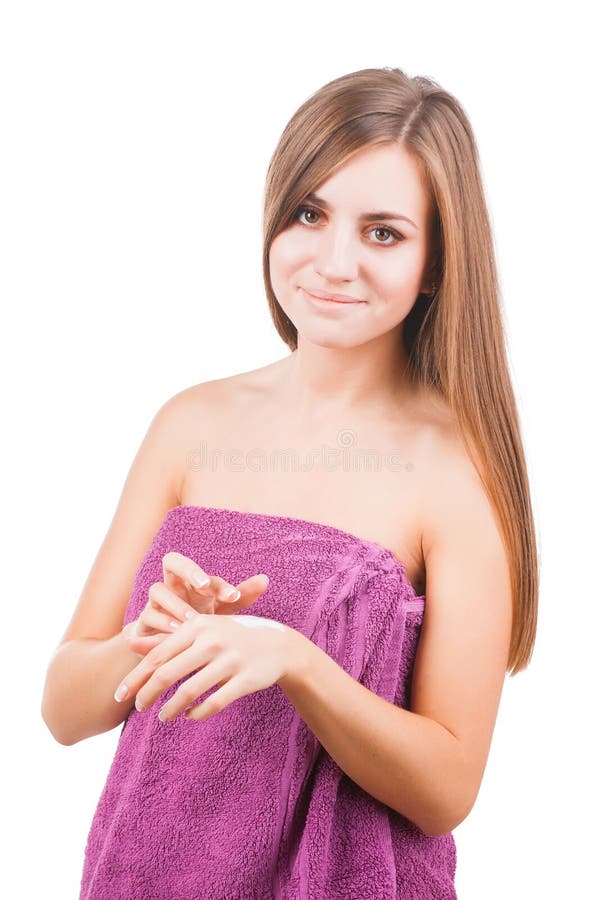 Beautiful Young Woman Hands with Cream Stock Image - Image of glamor ...