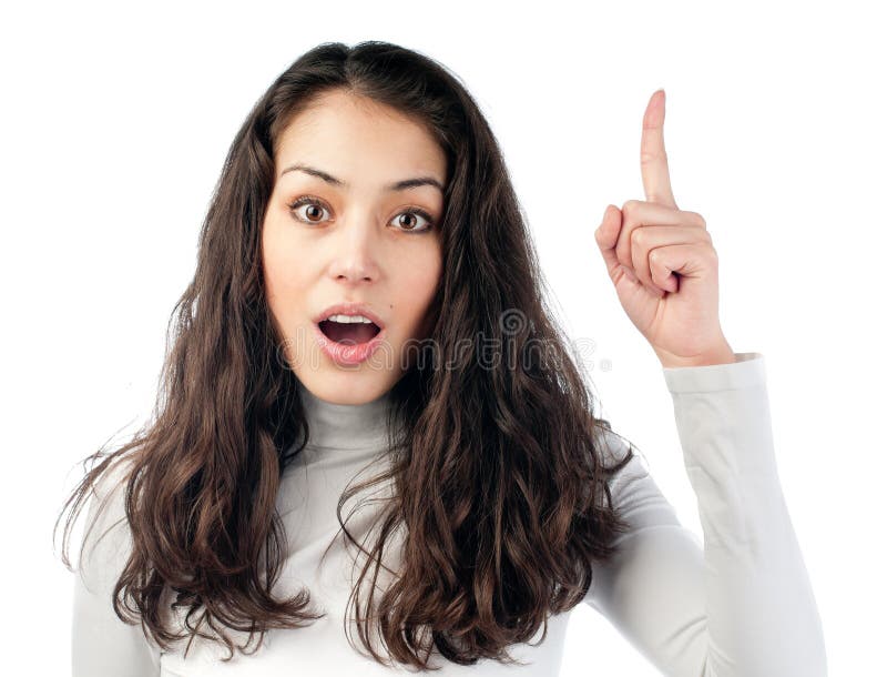 Beautiful Young Woman Has an Idea Stock Image - Image of beautiful ...