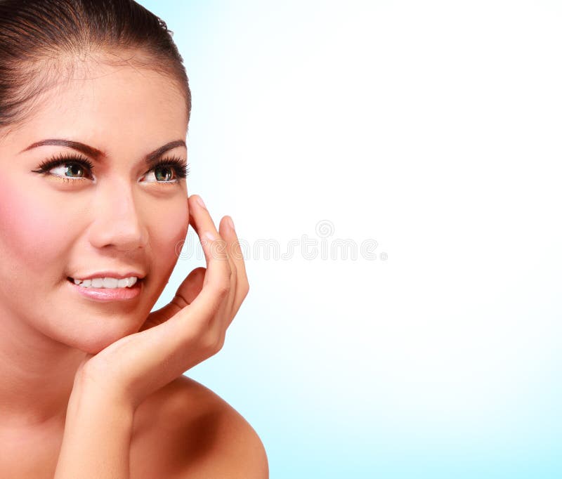 Beautiful Young Woman Isolated on White Background Stock Image - Image ...