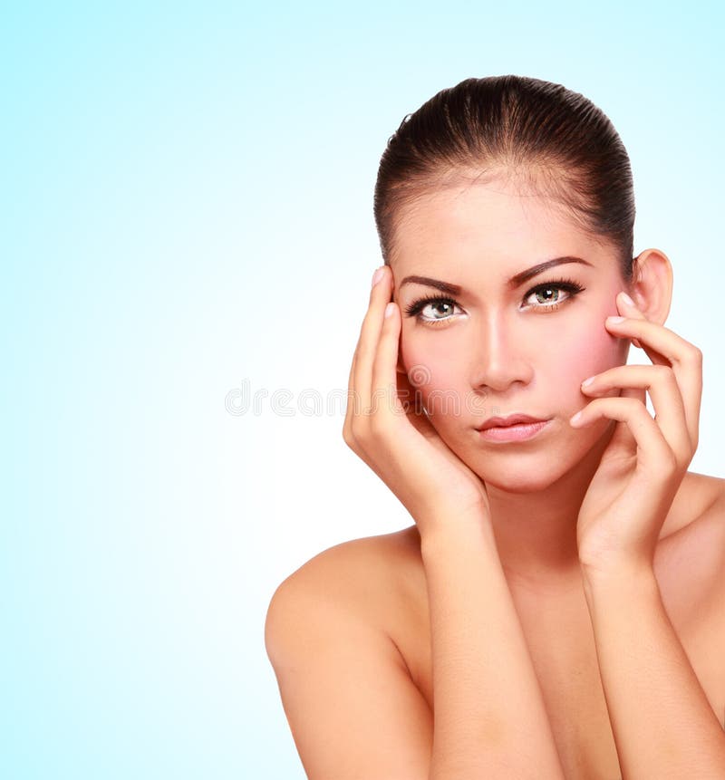 Beautiful Young Woman Isolated on White Background Stock Photo - Image ...