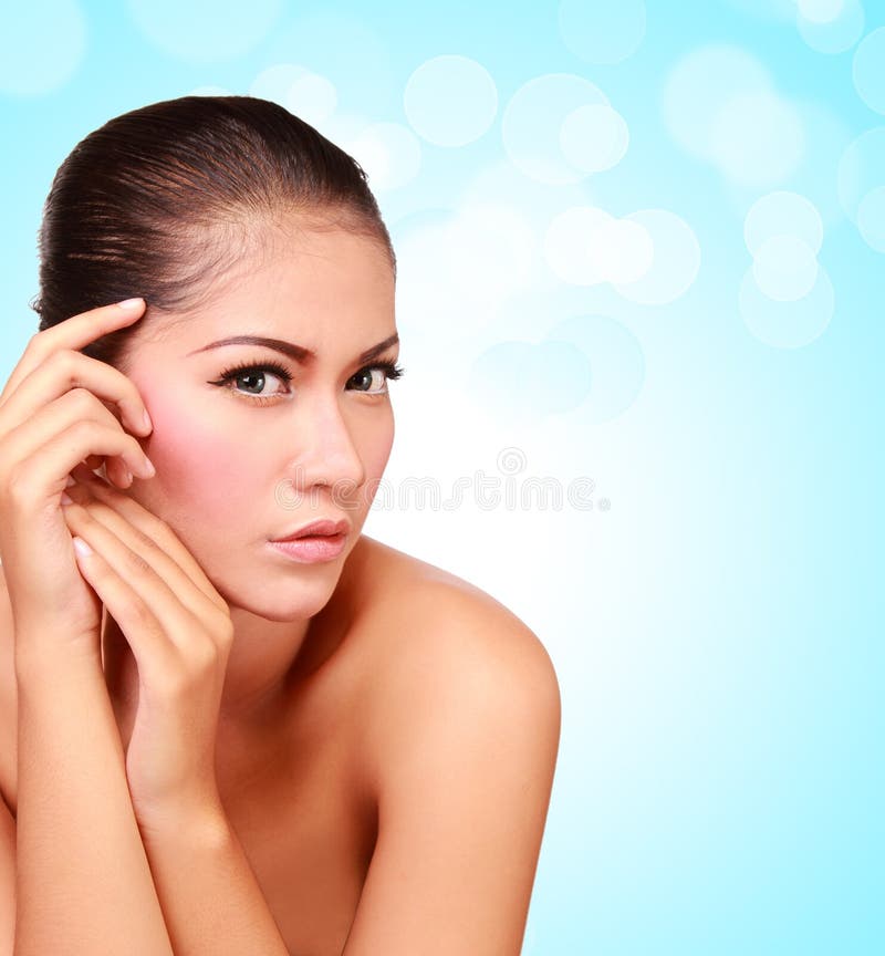 Beautiful Young Woman Isolated on White Background Stock Image - Image ...