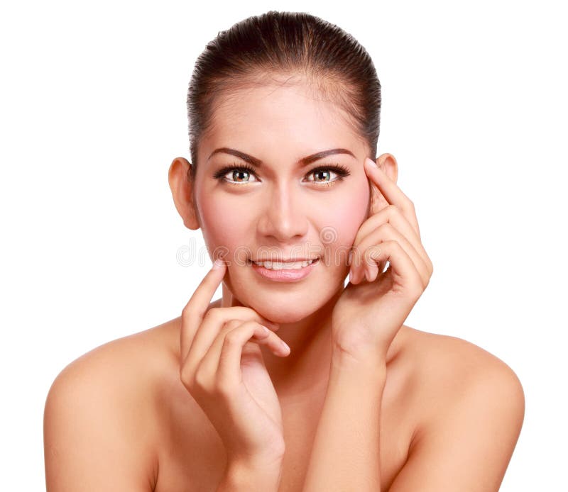 Beautiful Young Woman Isolated on White Background Stock Photo - Image ...