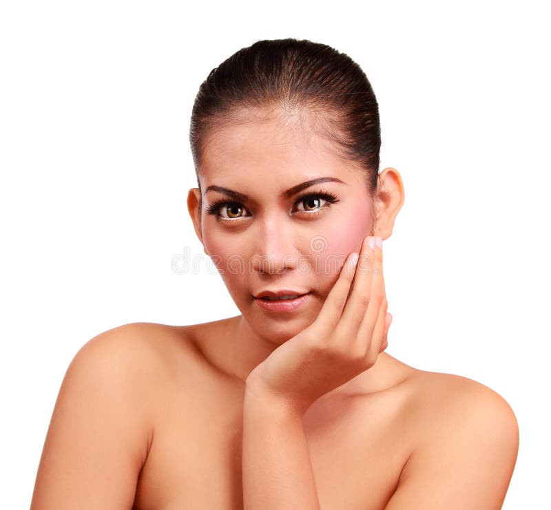 Beautiful Young Woman Isolated on White Background Stock Photo - Image ...