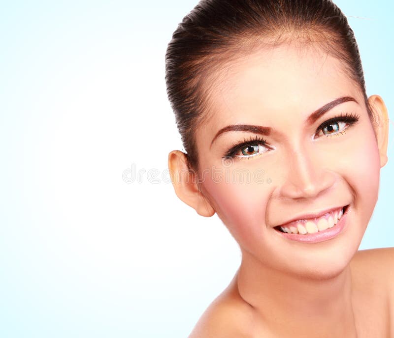 Beautiful Young Woman Isolated on White Background Stock Image - Image ...