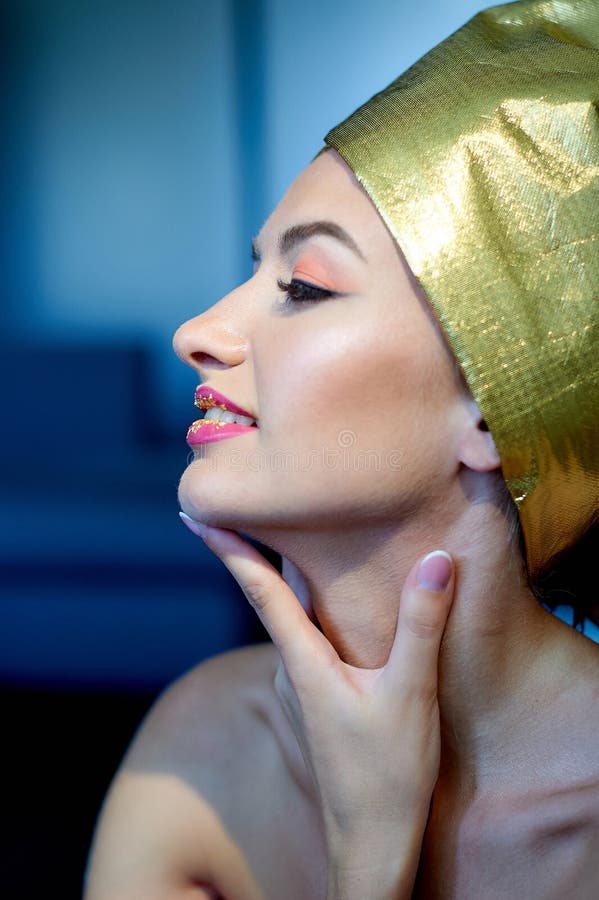 Beautiful Young Woman with Makeup in the Egyptian Style Stock Image ...