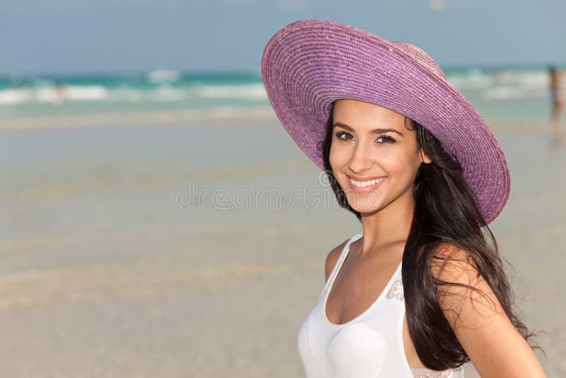 Beautiful Young Woman in Miami Beach Stock Photo - Image of fashion ...