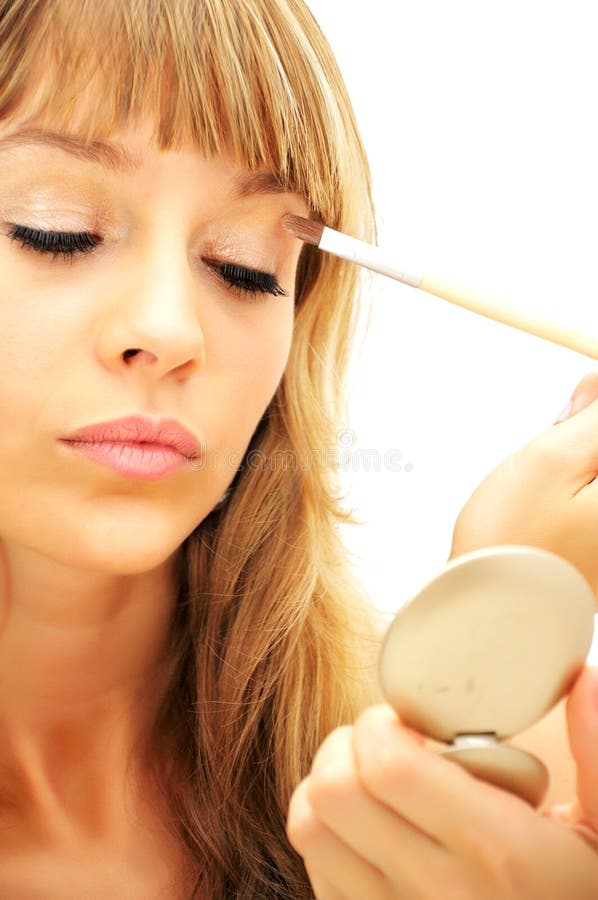 Beautiful Young Woman with Natural Make Up Stock Image - Image of ...