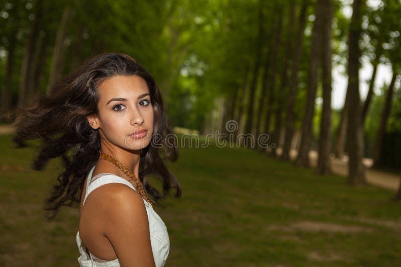 Beautiful Young Woman in Paris Stock Photo - Image of beauty, eyes ...