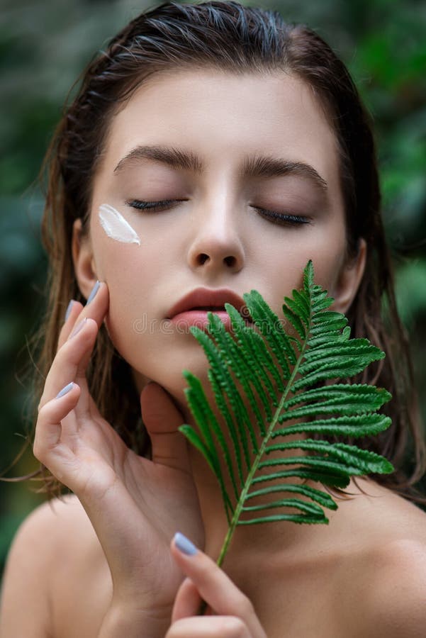 Beautiful Young Woman With Perfect Skin And Natural Make Up Posing