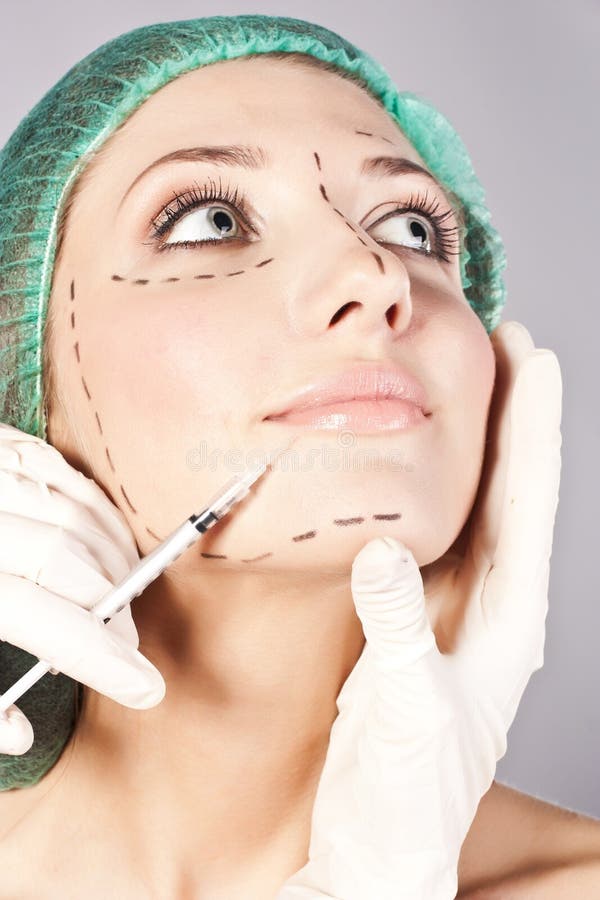 Beautiful Young Woman with Perforation Lines Stock Photo - Image of ...