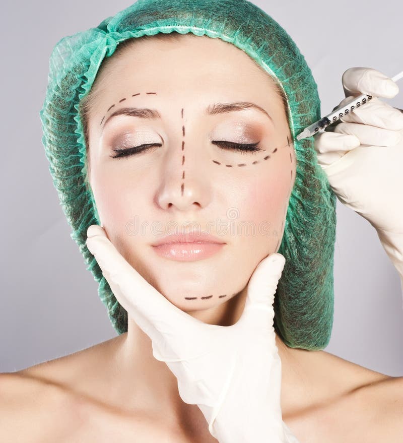 Beautiful Young Woman with Perforation Lines Stock Photo - Image of ...