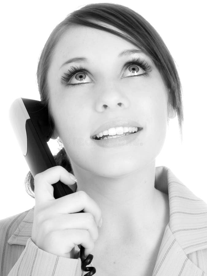 Beautiful Young Woman on Phone Stock Image - Image of business, listen ...