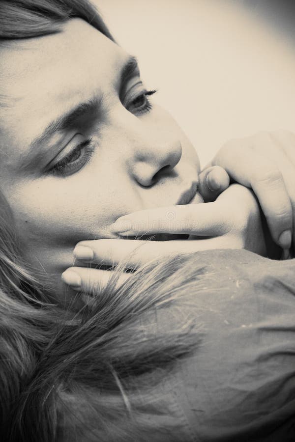 Beautiful Young Woman Pining Stock Photo - Image of model, sadness ...