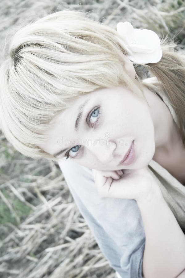 Beautiful Young Woman Pining Stock Photo - Image of white, nature: 26848586