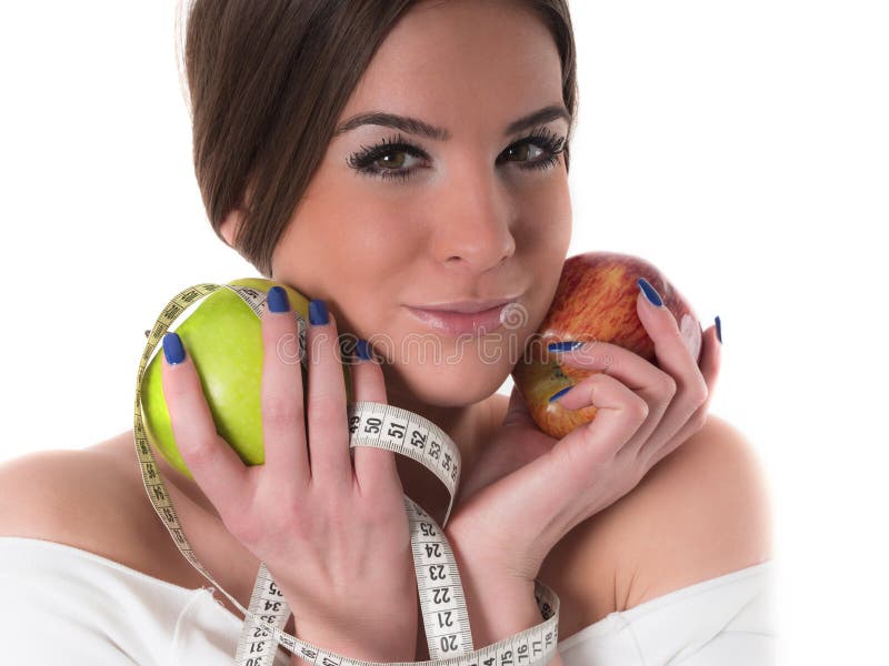 Beautiful Young Woman Portrait, Diet Concept Stock Image - Image of ...