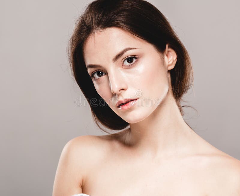 Beautiful Young Woman Portrait Smiling Posing Attractive Stock Image