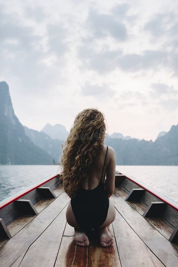 Beautiful Young Woman Posing on a Boat Stock Image - Image of holiday ...