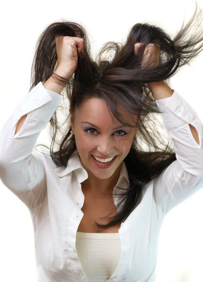 Beautiful Young Woman Pulling Her Hair Out Stock Photo - Image of ... Beautiful Young Woman Pulling Her Hair Out Stock Photo - Image of ...