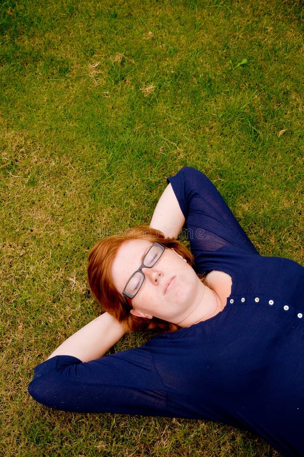 Beautiful Young Woman Relaxing Outside Stock Image - Image of charming ...