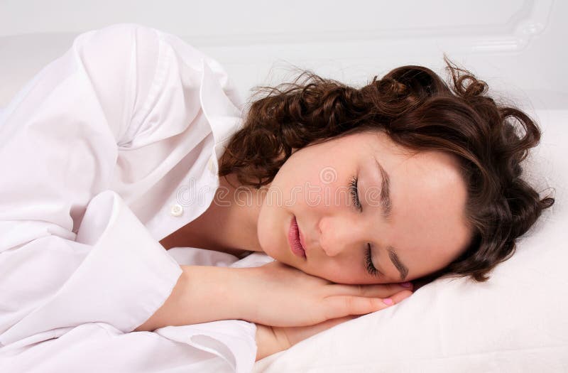 Beautiful Young Woman Sleeps Stock Image - Image of health, cute: 19118913