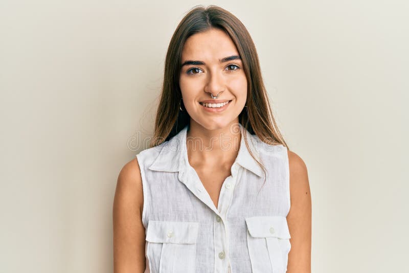 Beautiful Young Woman Standing Confident Smiling Looking at the Camera ...