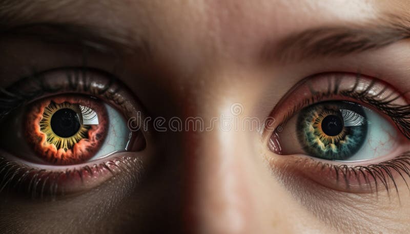Beautiful Young Woman Staring at Camera with Blue Eyes Generated by AI ... Beautiful Young Woman Staring at Camera with Blue Eyes Generated by AI ...