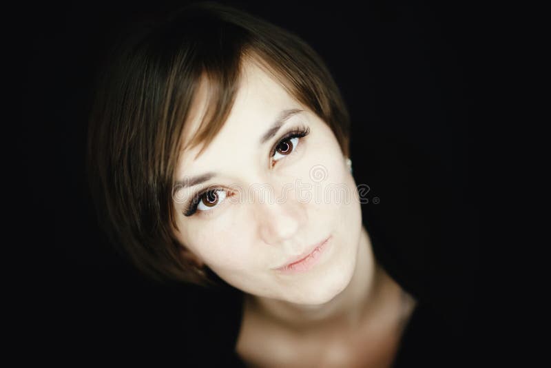 Beautiful Young Woman Studio Portrait Stock Image - Image of beauty ...