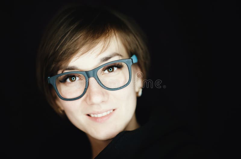 Beautiful Young Woman Studio Portrait Stock Photo - Image of camera ...