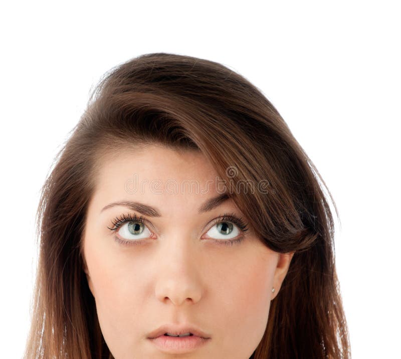 Beautiful Young Woman Thinking Stock Image - Image of people, pensive ...