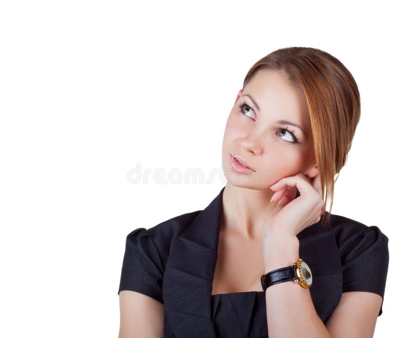 Beautiful Young Woman Thinking Stock Image - Image of analyzing, casual ...