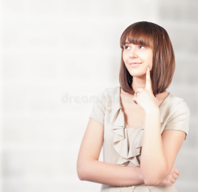 Beautiful Young Woman Thinking Stock Photo - Image of gorgeous, lady ...